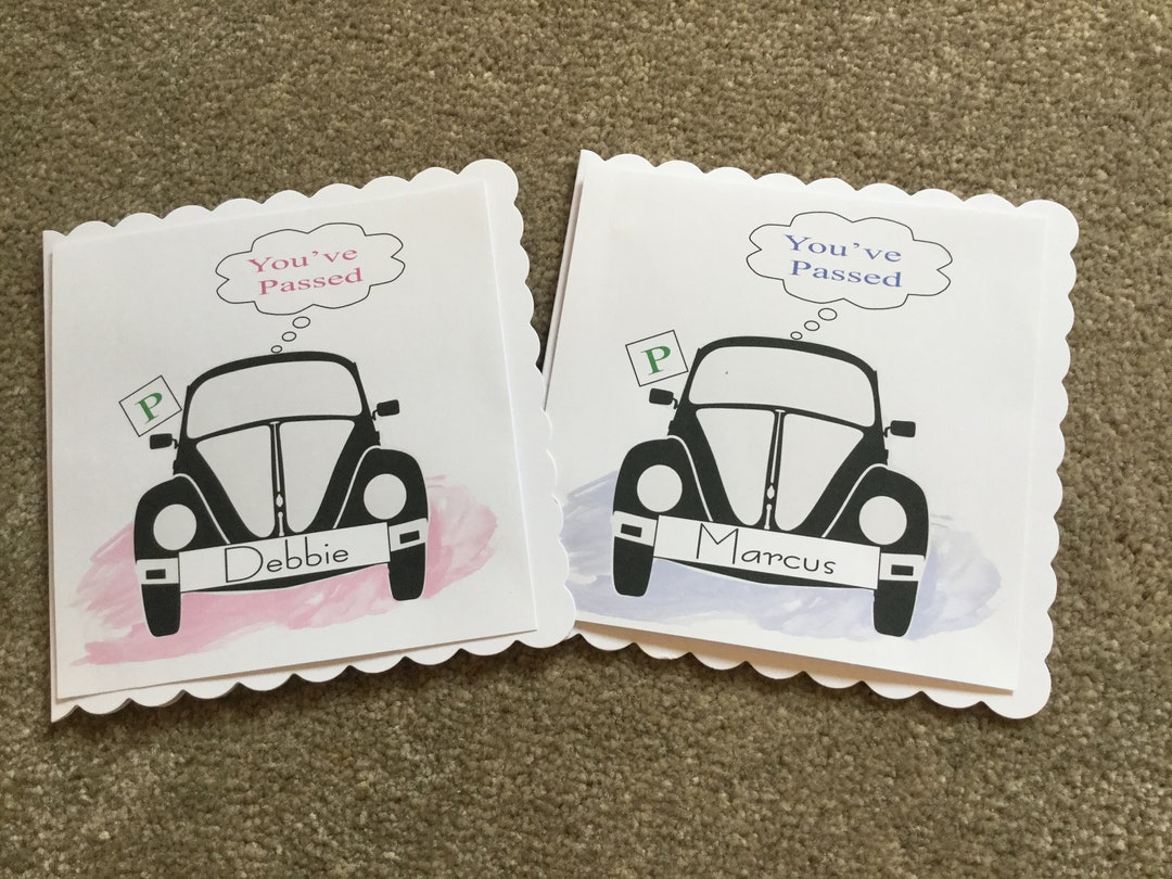 Handmade Personalised Passed Driving Test Card for Female/male - Etsy