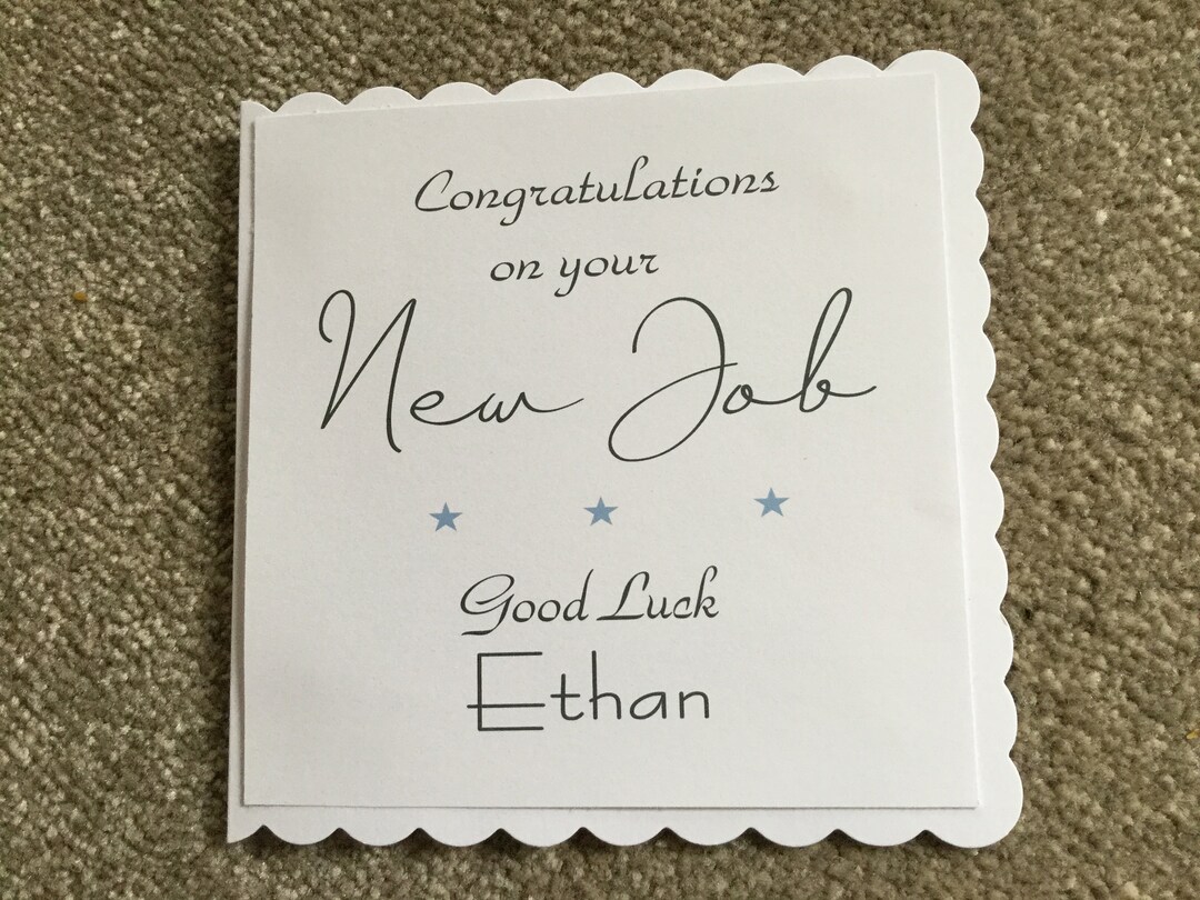 Handmade Personalised New Job Card - Etsy UK