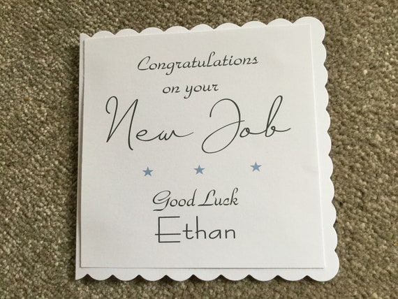 Handmade Personalised New Job Card - Etsy UK