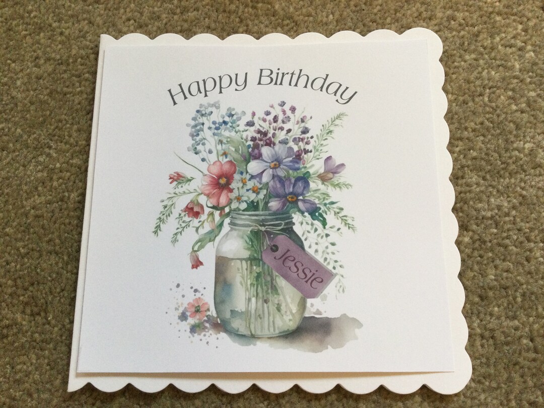 Handmade Personalised Birthday Card for Mum/nan/sister/friend/grandma ...