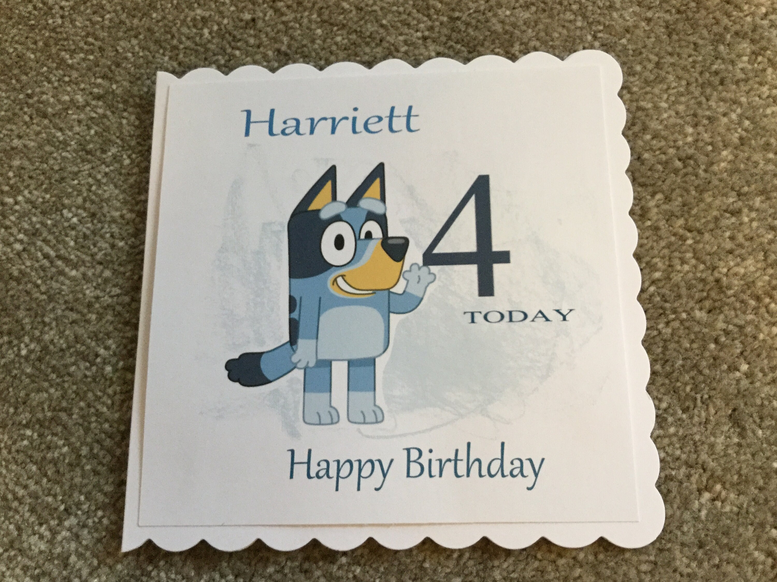 Handmade Personalised Bluey Birthday Card for 1/2/3/4/5 years | Etsy