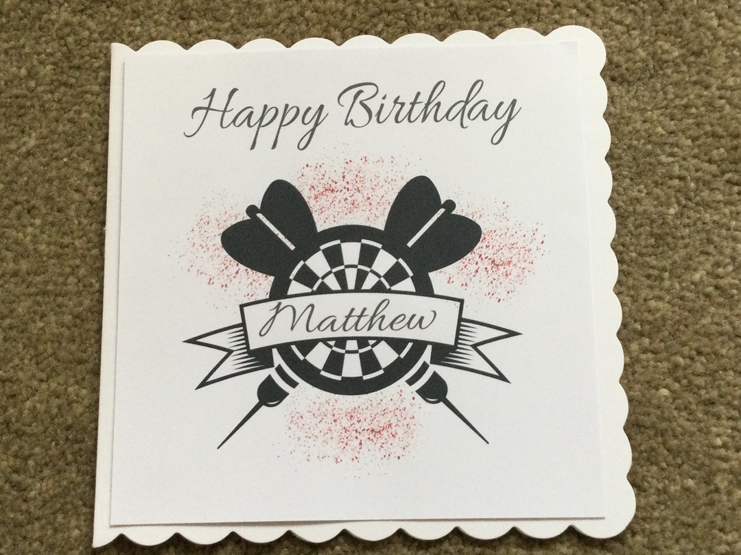 Handmade Personalised Darts Birthday Card - Etsy