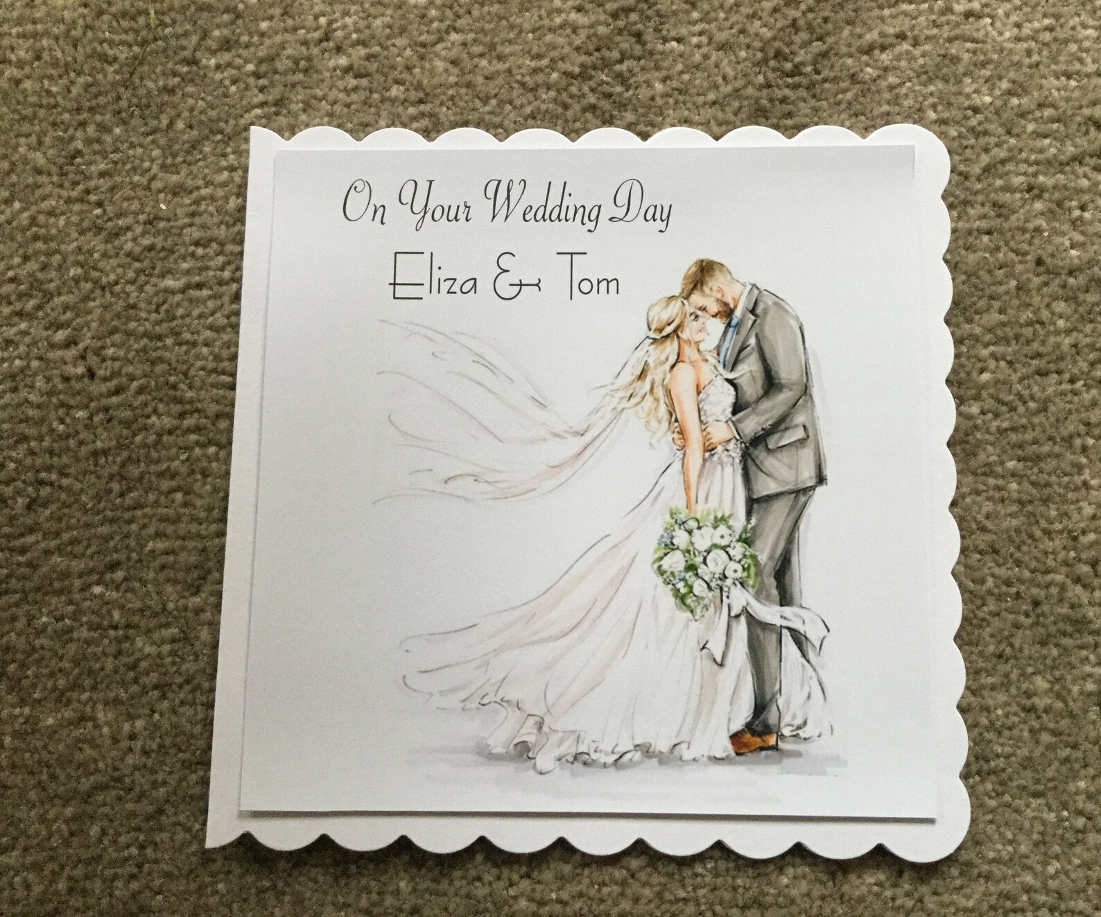 Handmade Personalised Wedding Day Card - Etsy UK