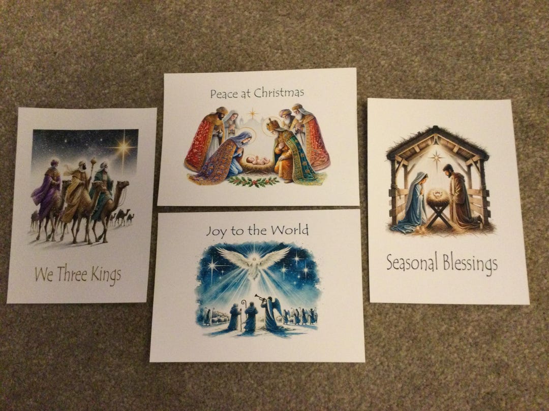 Handmade Nativity Christmas Card Packs of 4 - Etsy UK