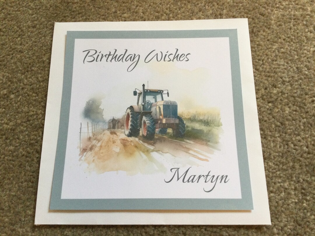 Handmade Personalised Tractor Birthday Card for Son/brother/dad - Etsy