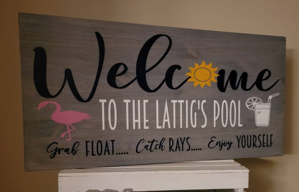 Welcome to the Pool Custom Sign/ Pool Sign/ Outdoor/ | Etsy