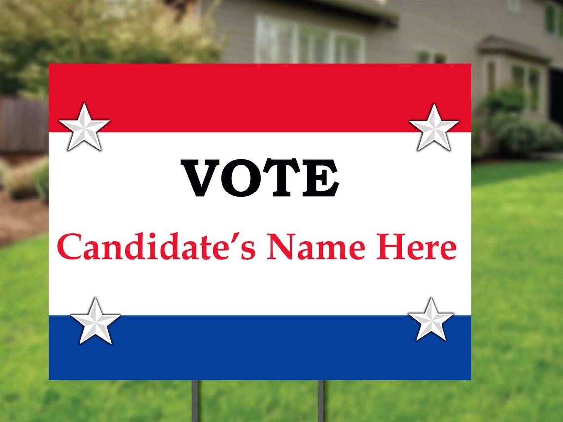 VOTE Yard Sign 24 X 18 Personalized Custom - Etsy