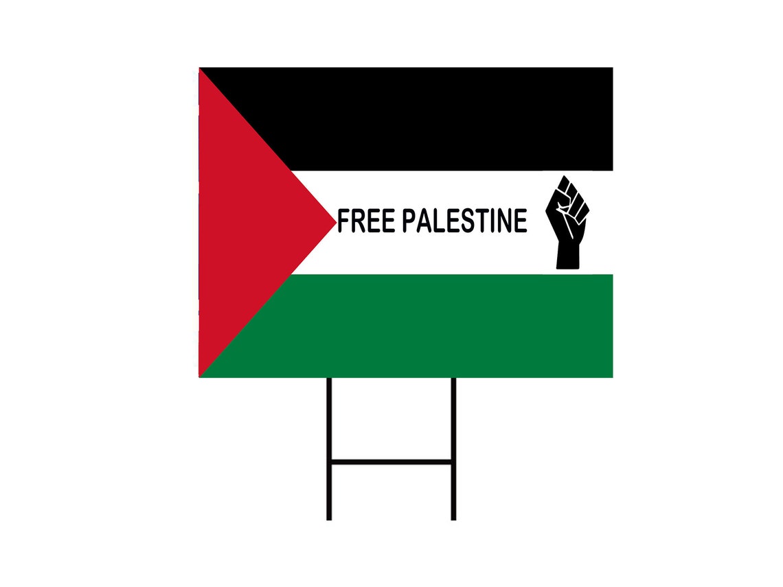 Free Palestine Flag Yard Sign 24" X 18" - Coroplast Long Lasting Rust ...