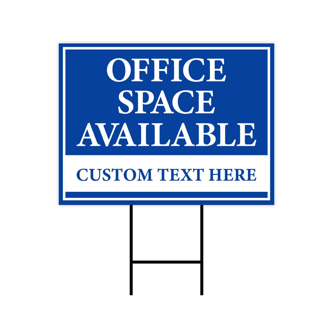 Office Space Available Yard Sign Personalized 24" X 18" - Custom Office ...