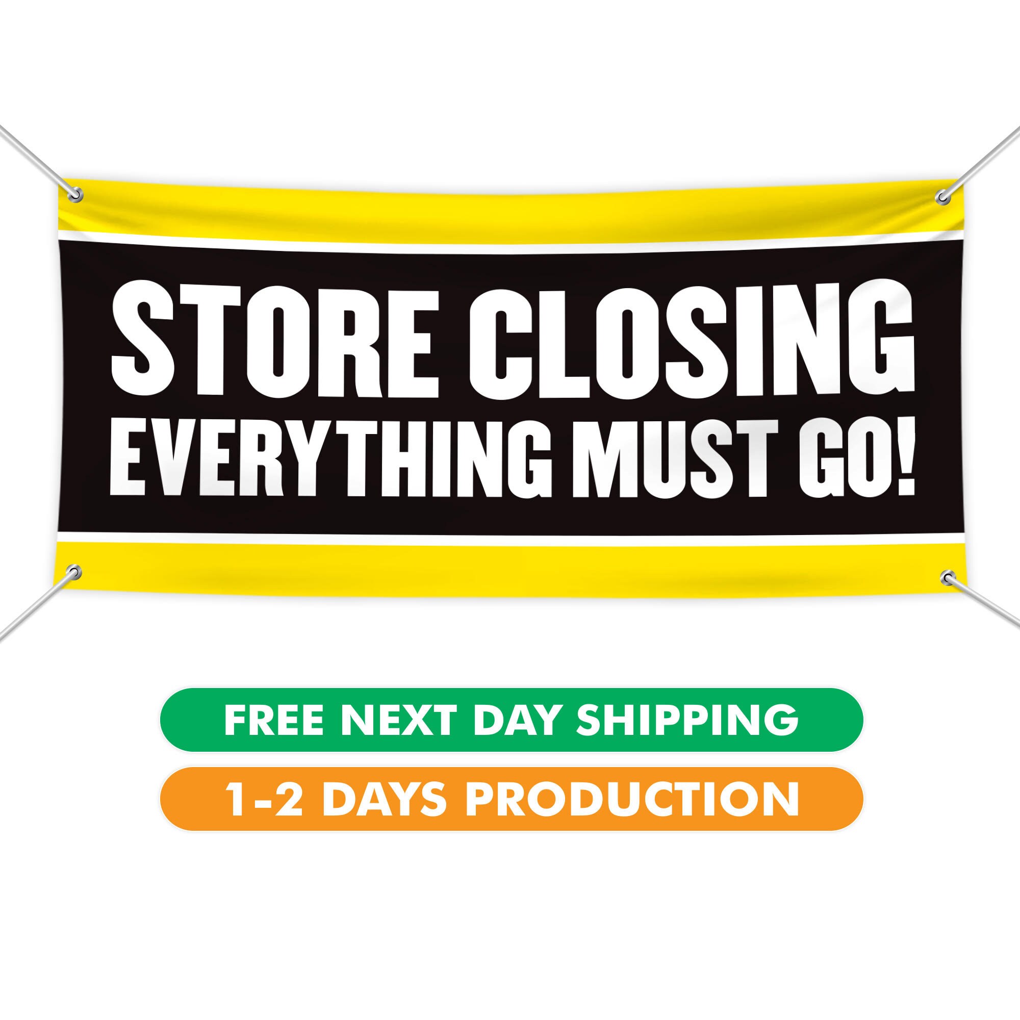 Store Closing Banner Sign - 13 Oz Heavy Duty Waterproof Store Closing ...