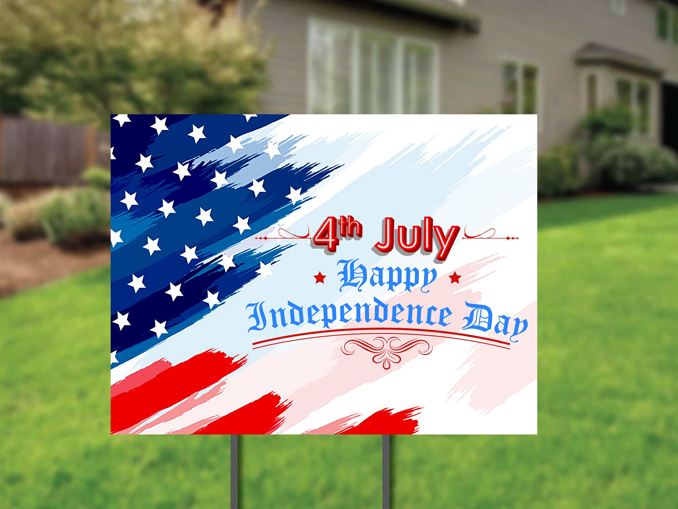 4th of July Yard Sign 24" X 18", Independence Day, Lawn Decoration ...