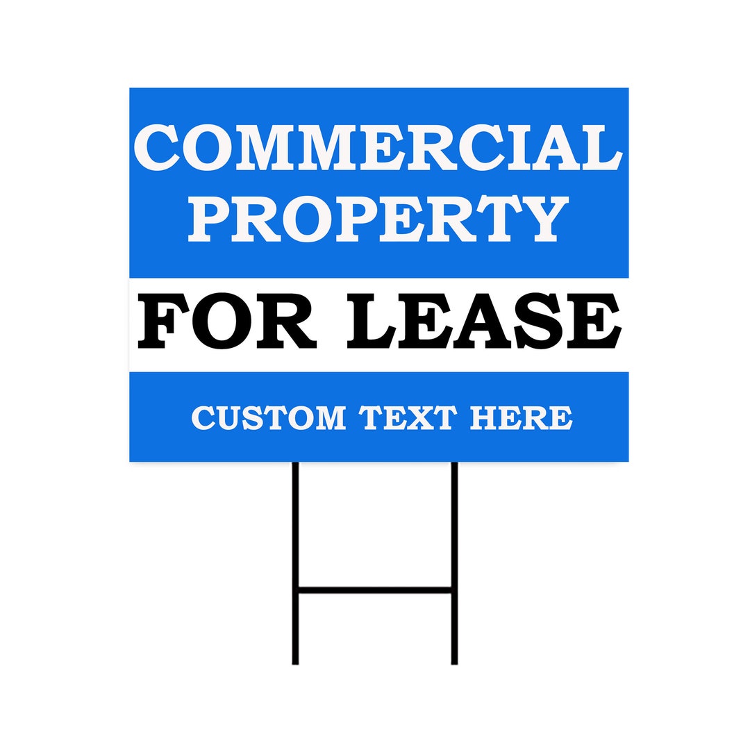 Commercial Property for Lease Yard Sign Personalized 24" X 18" - Custom ...
