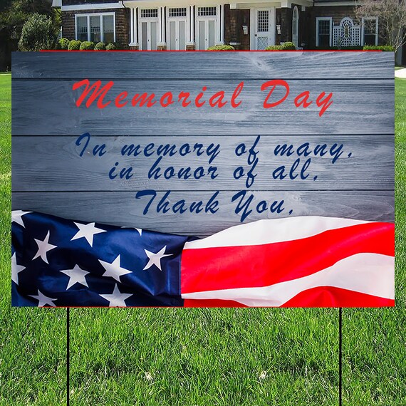 Memorial Day Yard Sign 24 x 18 Memorial Day | Etsy