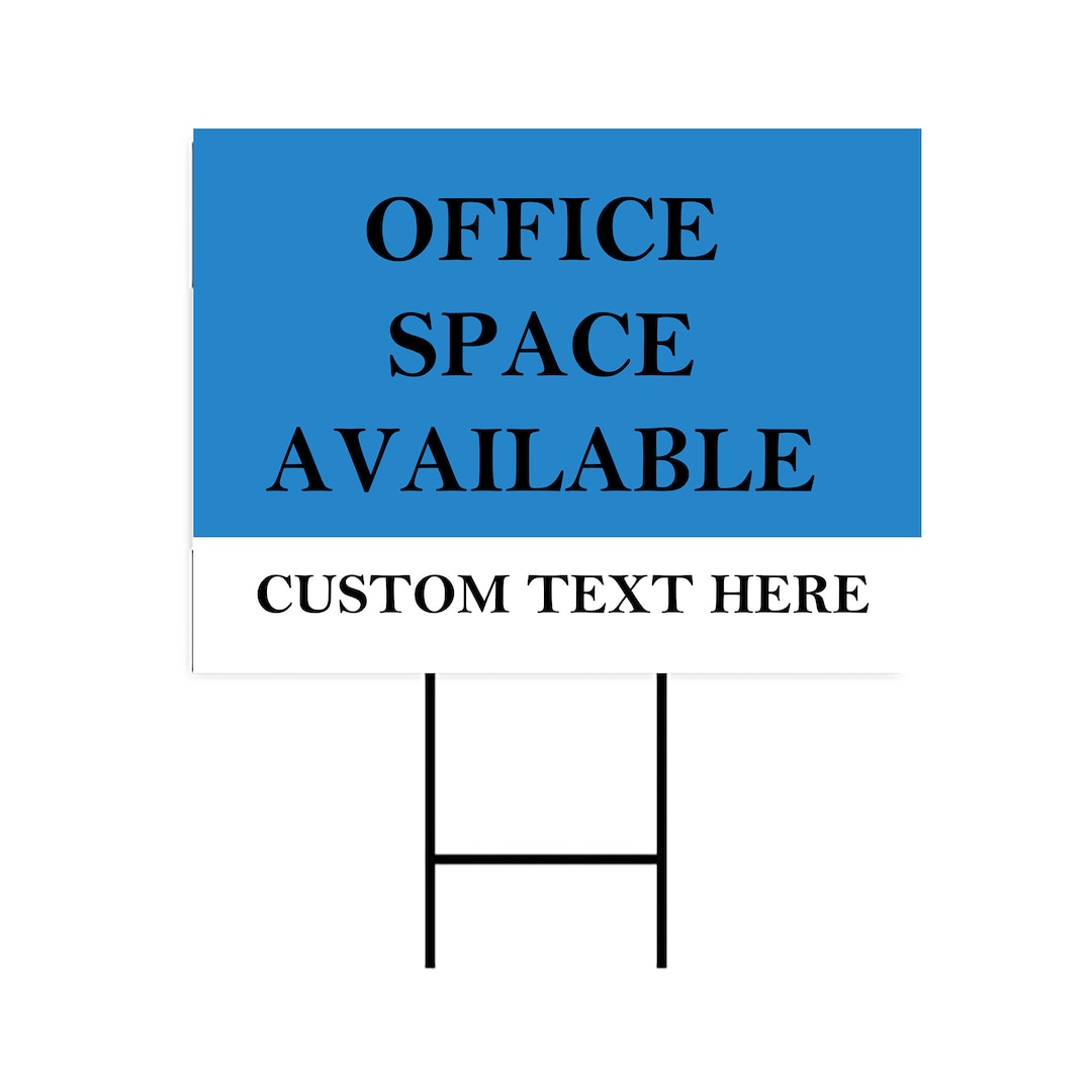 Office Space Available Yard Sign Personalized 24" X 18" - Custom Office ...