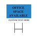 Office Space Available Yard Sign Personalized 24" X 18" - Custom Office ...