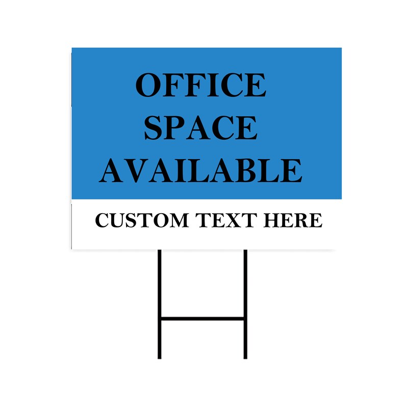 Office Space Available Yard Sign Personalized 24" X 18" - Custom Office ...