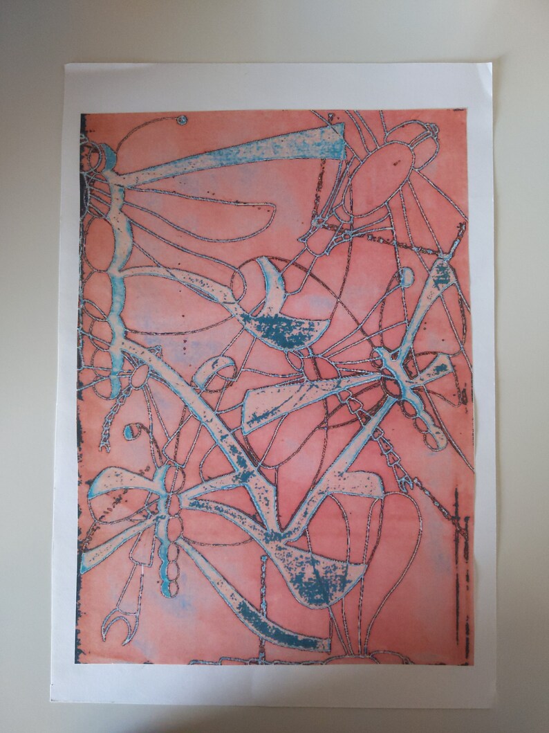 Dragonfly Abstract Original CAD Print | Etsy