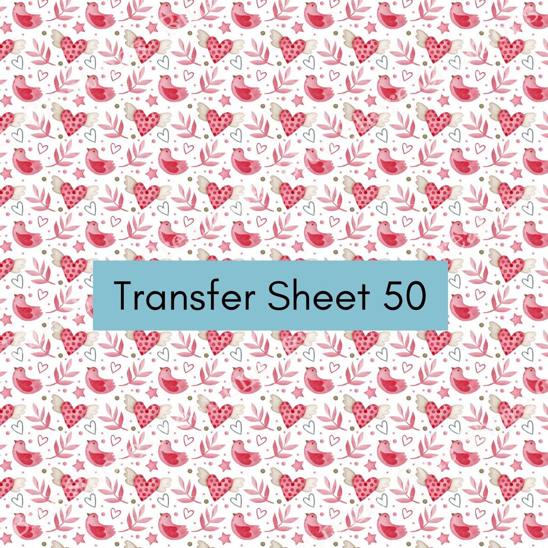 Transfer 50 | Lovey Dovey | Polymer Clay Transfer Sheet - Etsy