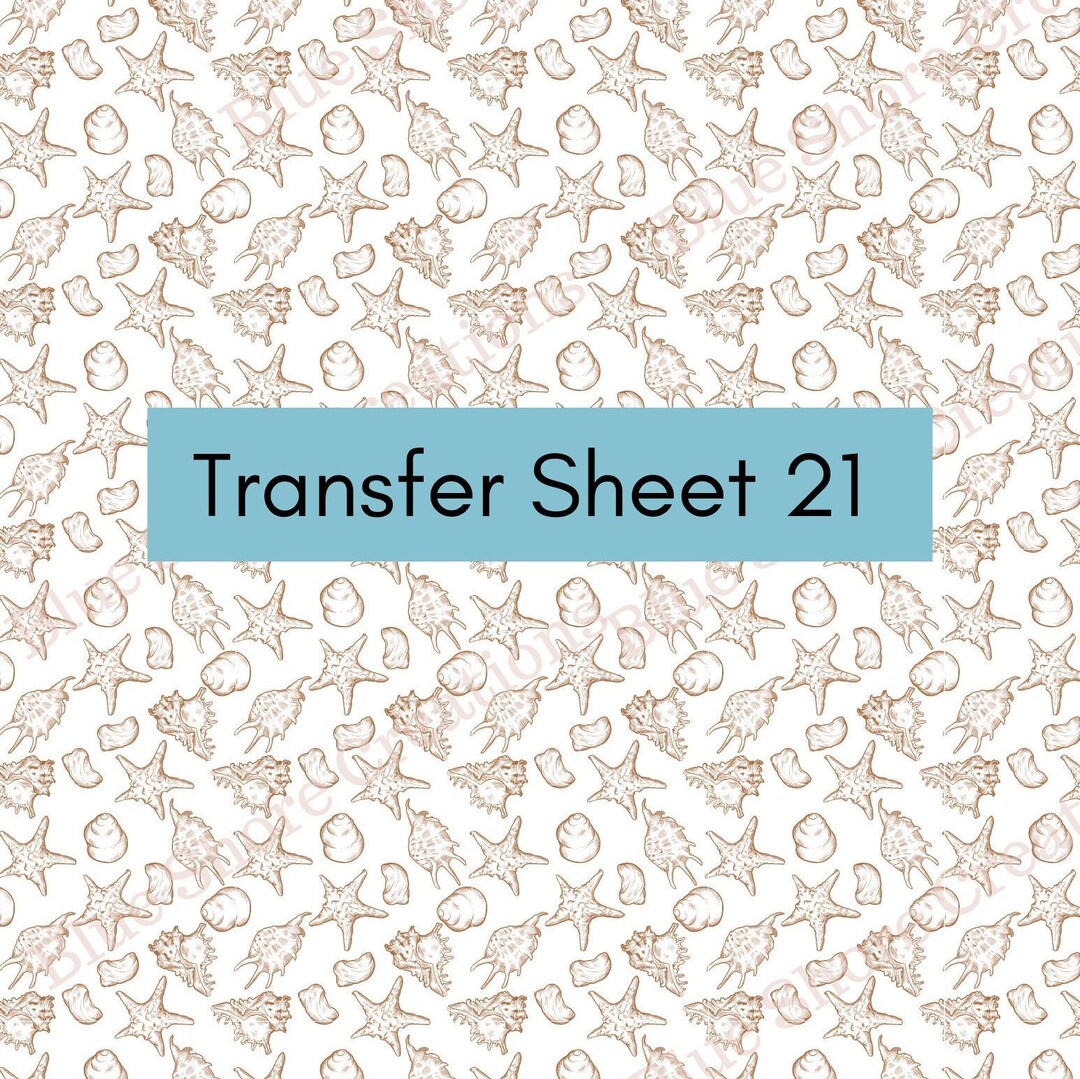Transfer 21 | Sandy Sea Shells | Polymer Clay Transfer Sheet - Etsy
