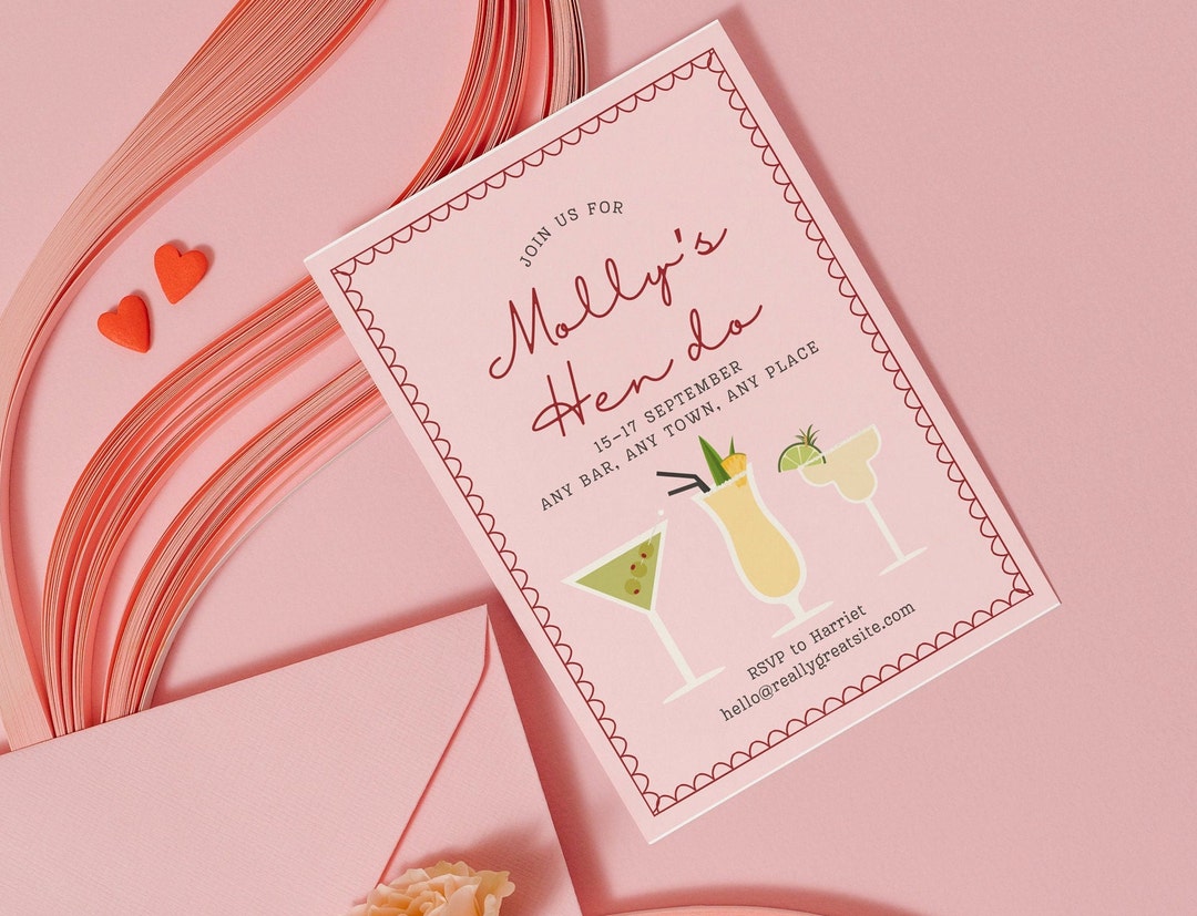 Hen Party Bachelorette Invite/invitation - Etsy