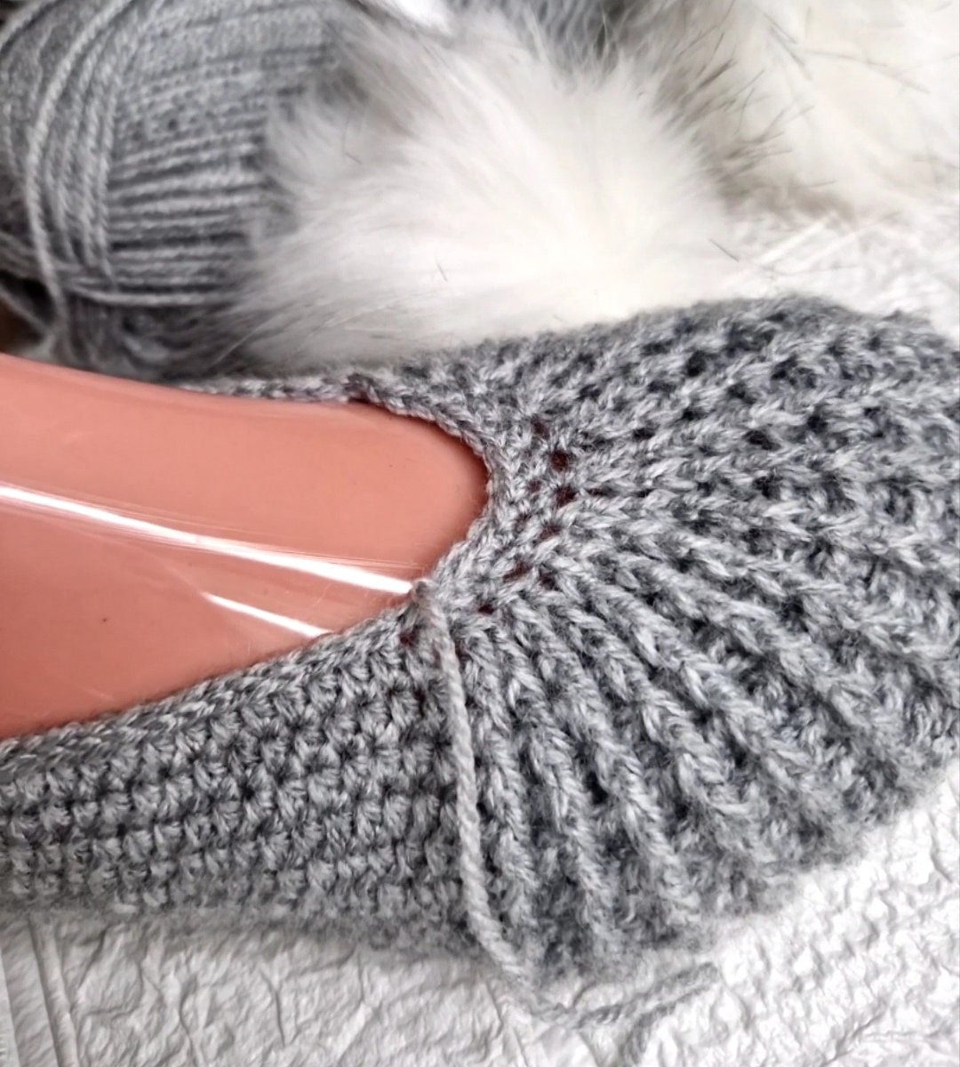 Crochet Slippers PATTERN, Shoe Sole With Hole, Lightweight, Ladies ...