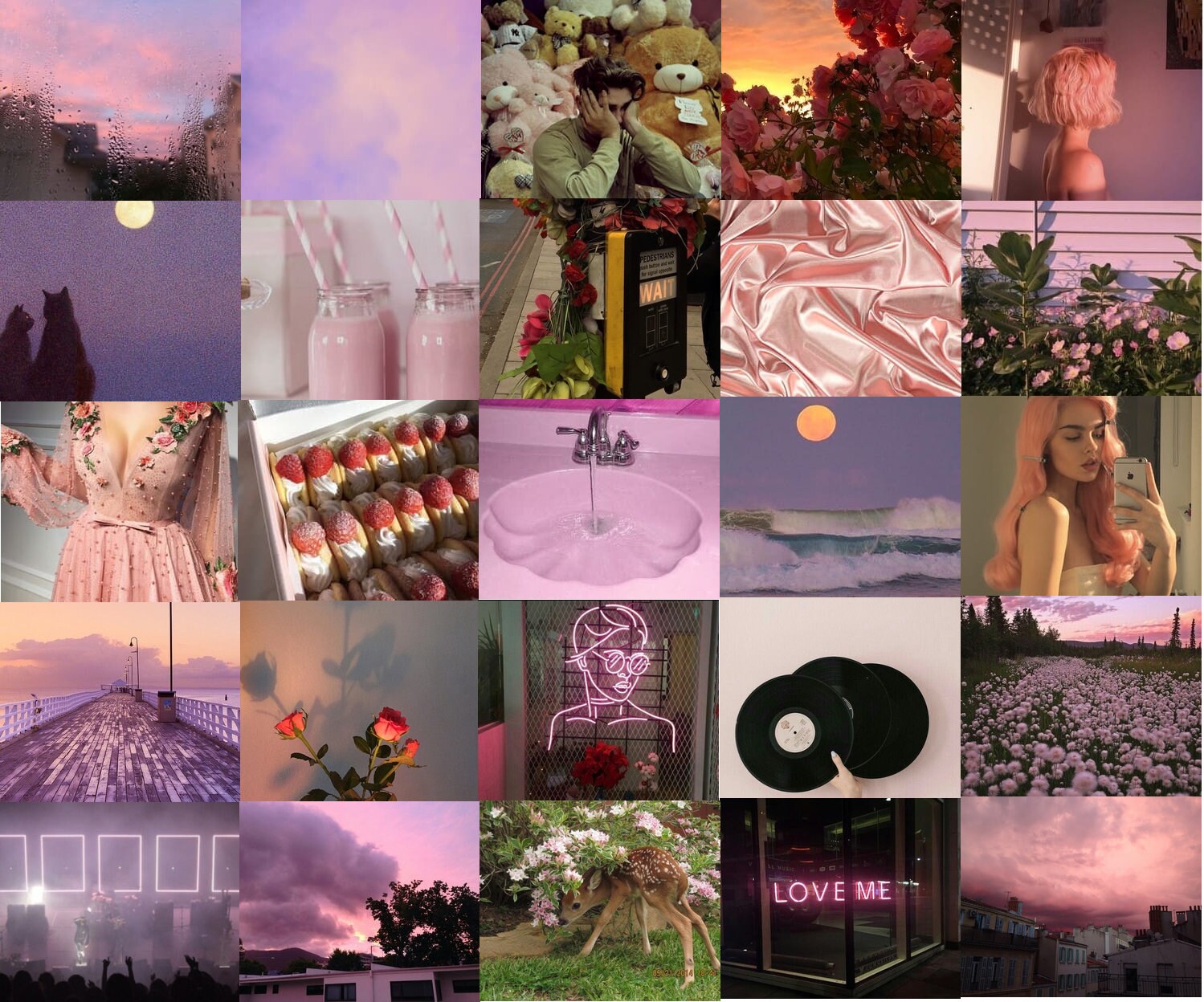 ROMANTIC PINK AESTHETIC Digital Photo Collage Kit 50 Pictures - Etsy