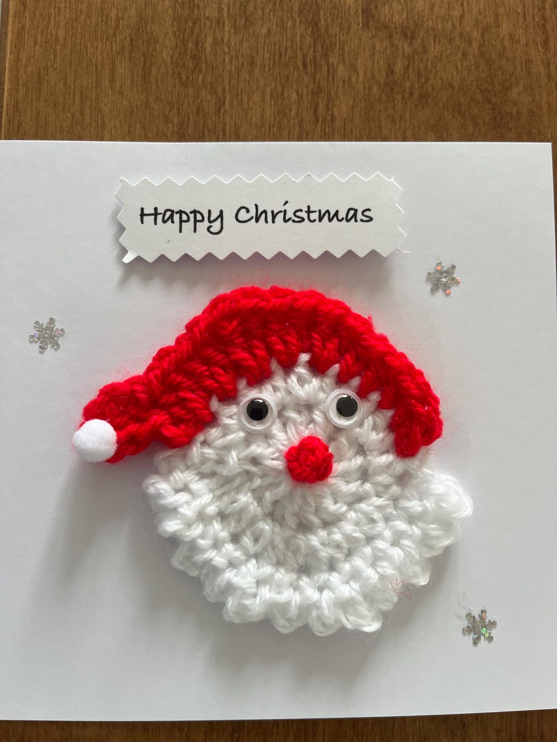 Handcrafted Christmas Card| Crochet Xmas Greeting Card | Handmade in UK ...