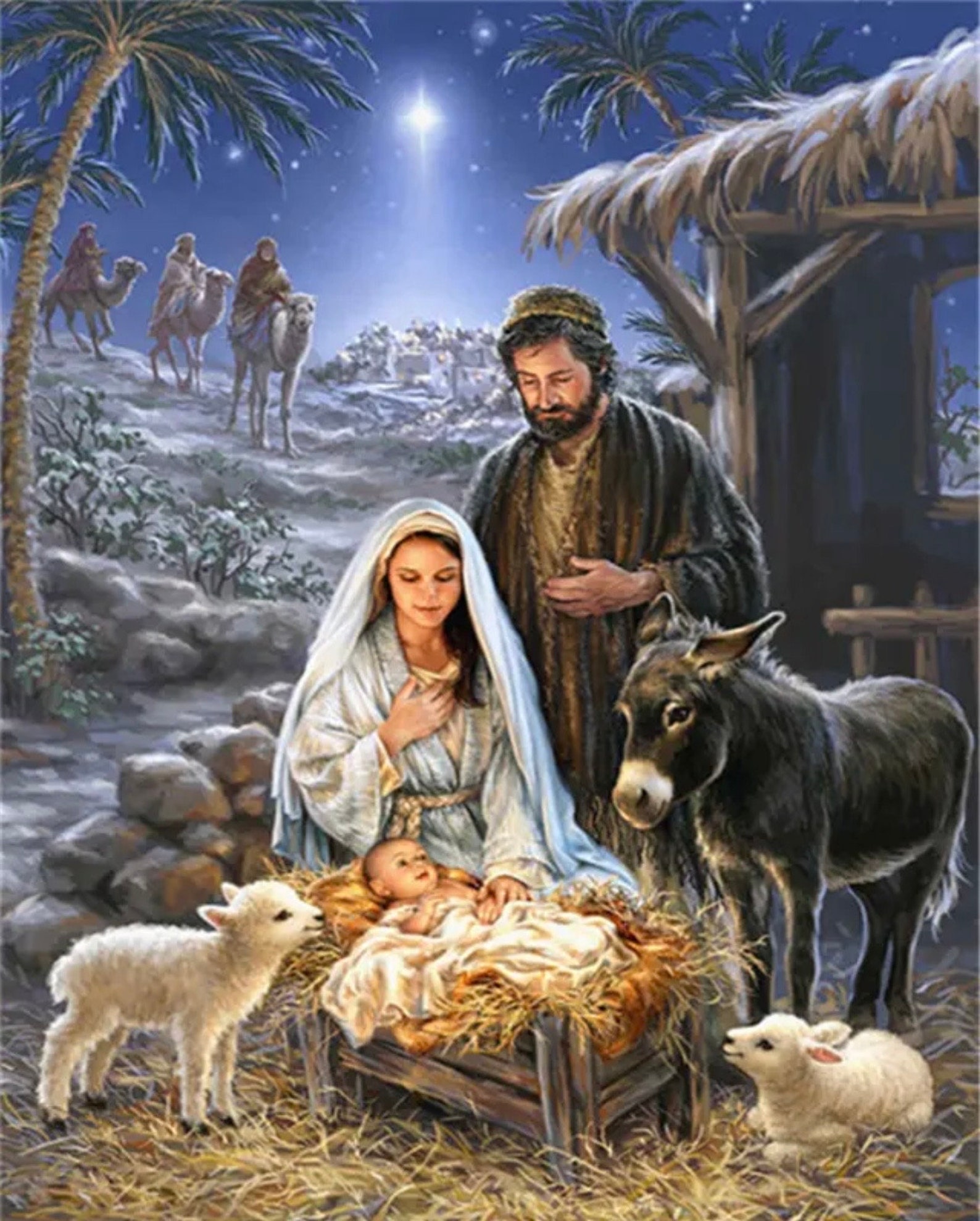 Paint by Number of the Birth of Jesus - Etsy