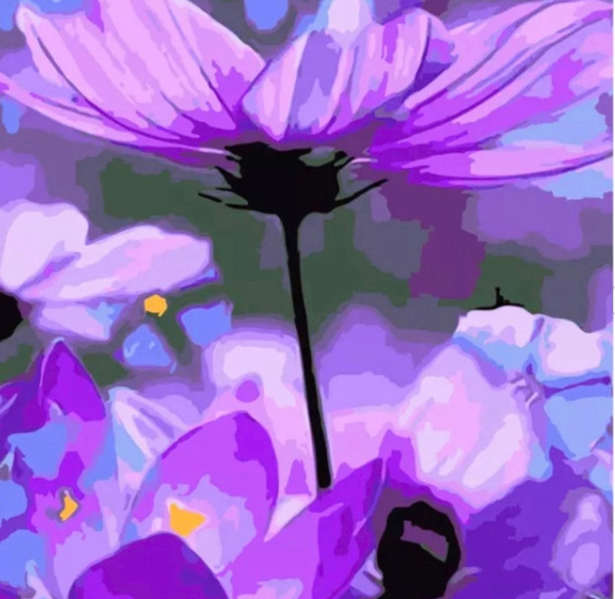 Paint by Number of Purple Flowers - Etsy