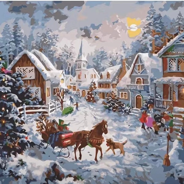 Winter Paint by Number - Etsy