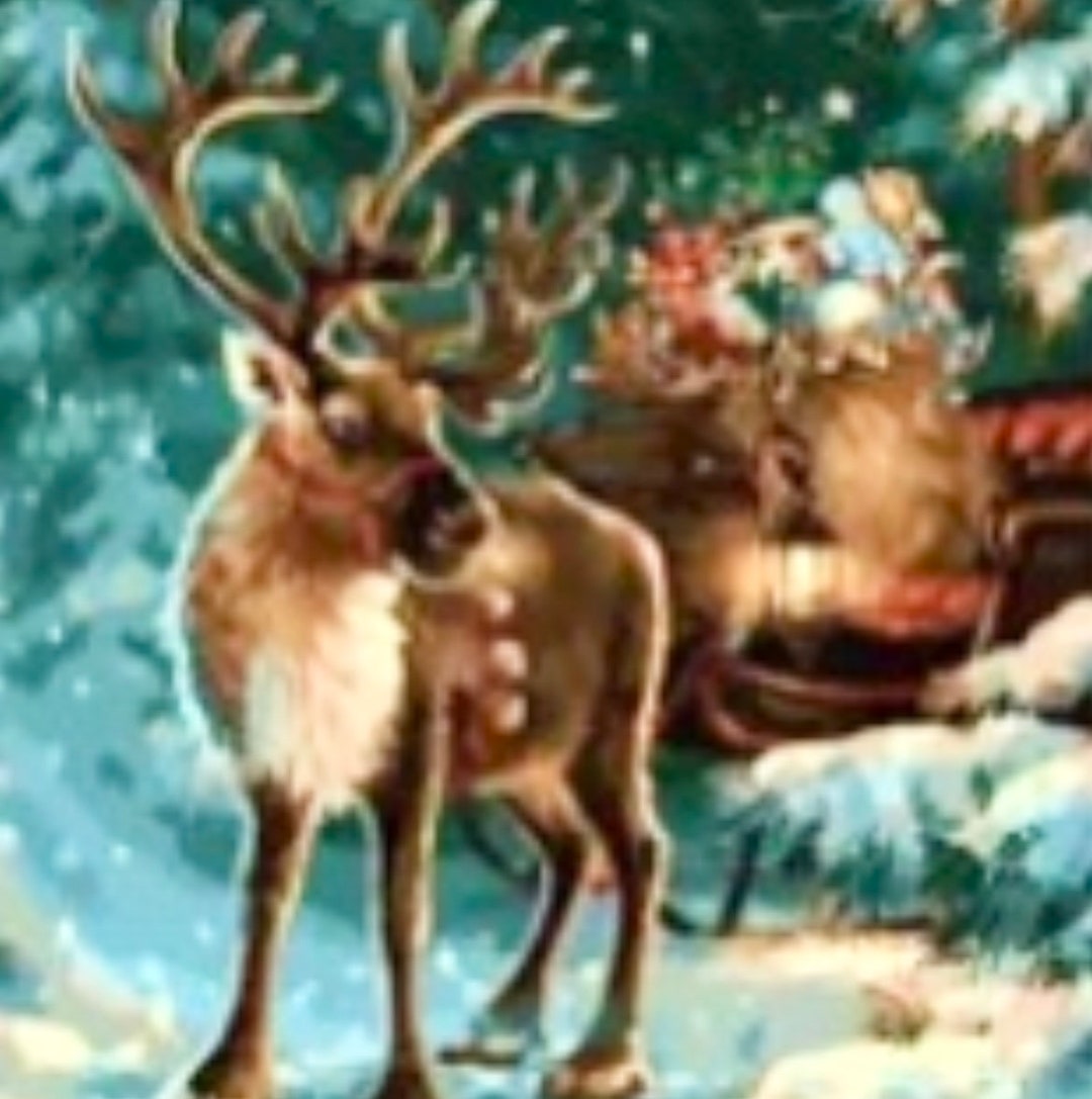 Paint by Number of Santas Reindeer - Etsy