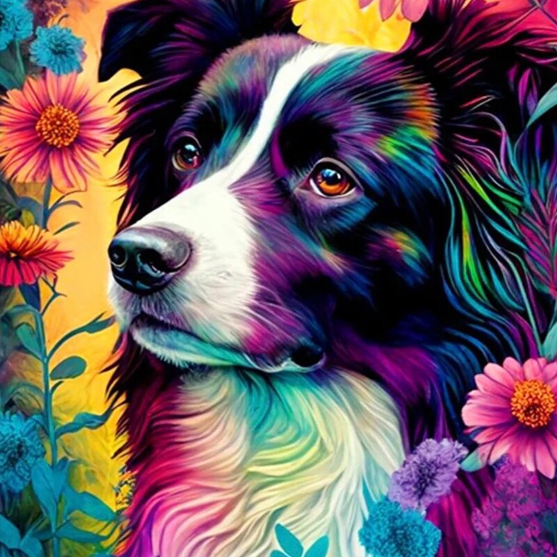 Paint by Number Dog - Etsy