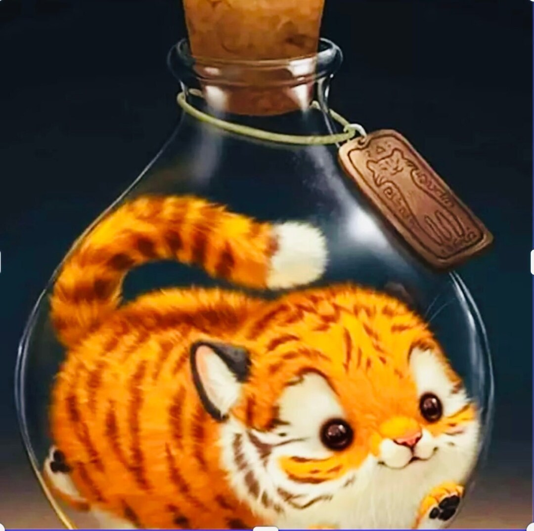 Paint by Number of Cat in a Bottle - Etsy