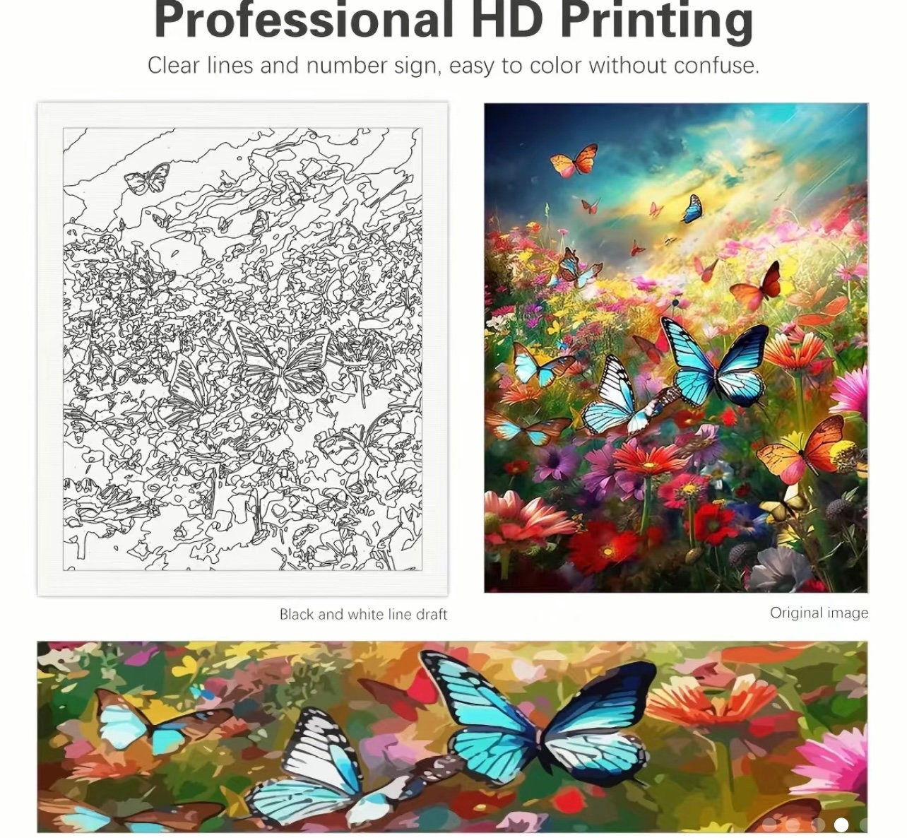 Paint by Number of Butterflies and Flowers - Etsy