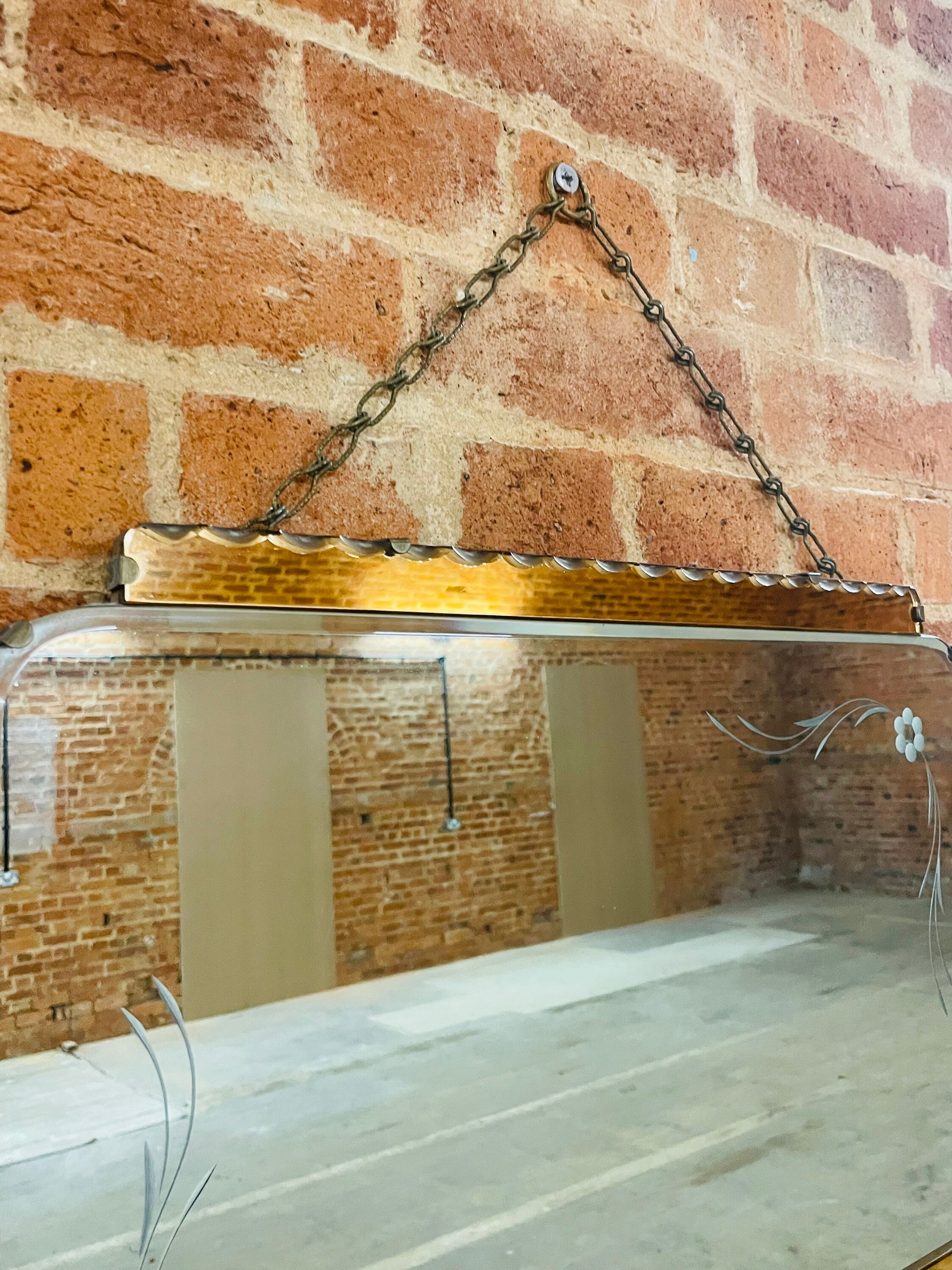 Beautiful Art Deco Bevelled Peach Mirror With Delicate Etched - Etsy UK