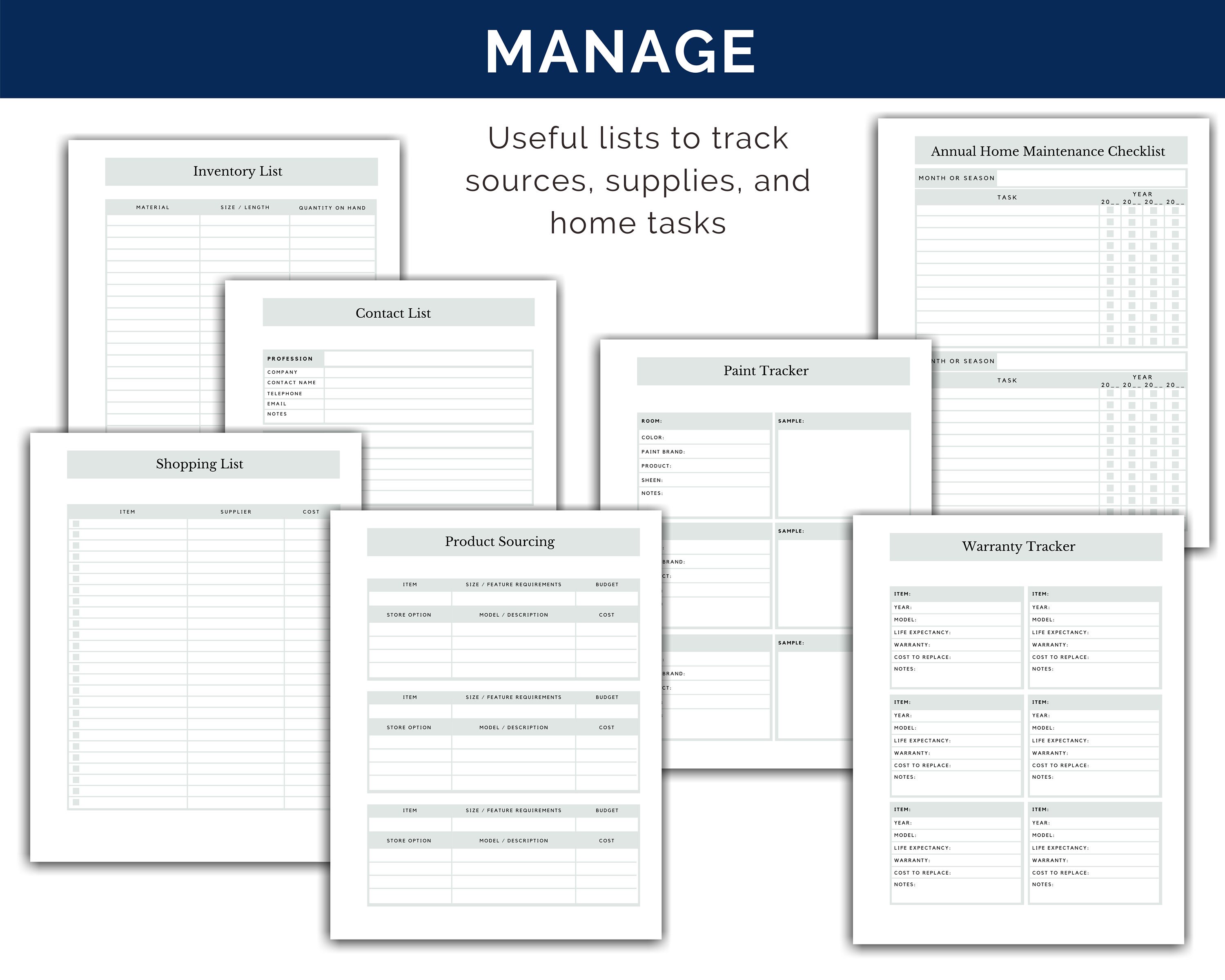 Home Renovation Planner Renovation Planner Home Improvement | Etsy Canada