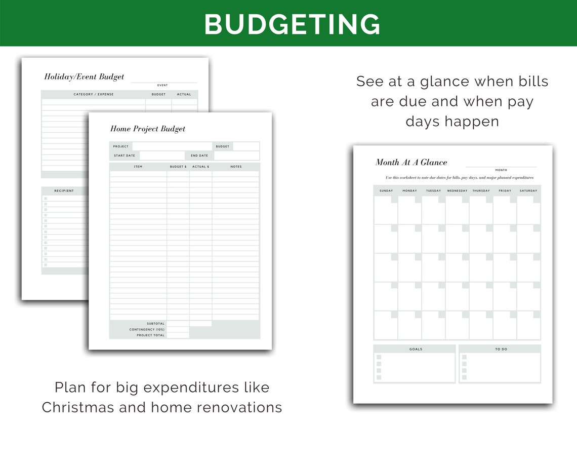 Personal Budget Planner, Budget Binder, Budget Tracker, Printable ...