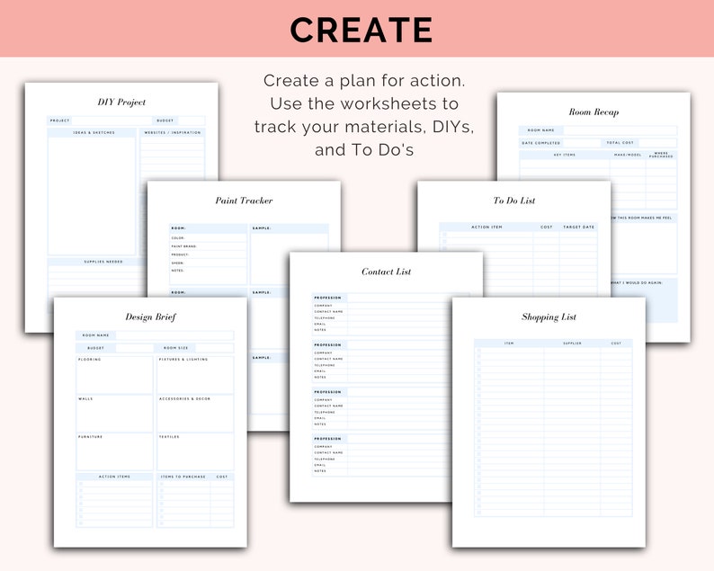 Room Makeover Planner: Interior Design Workbook (digital Download) - Etsy