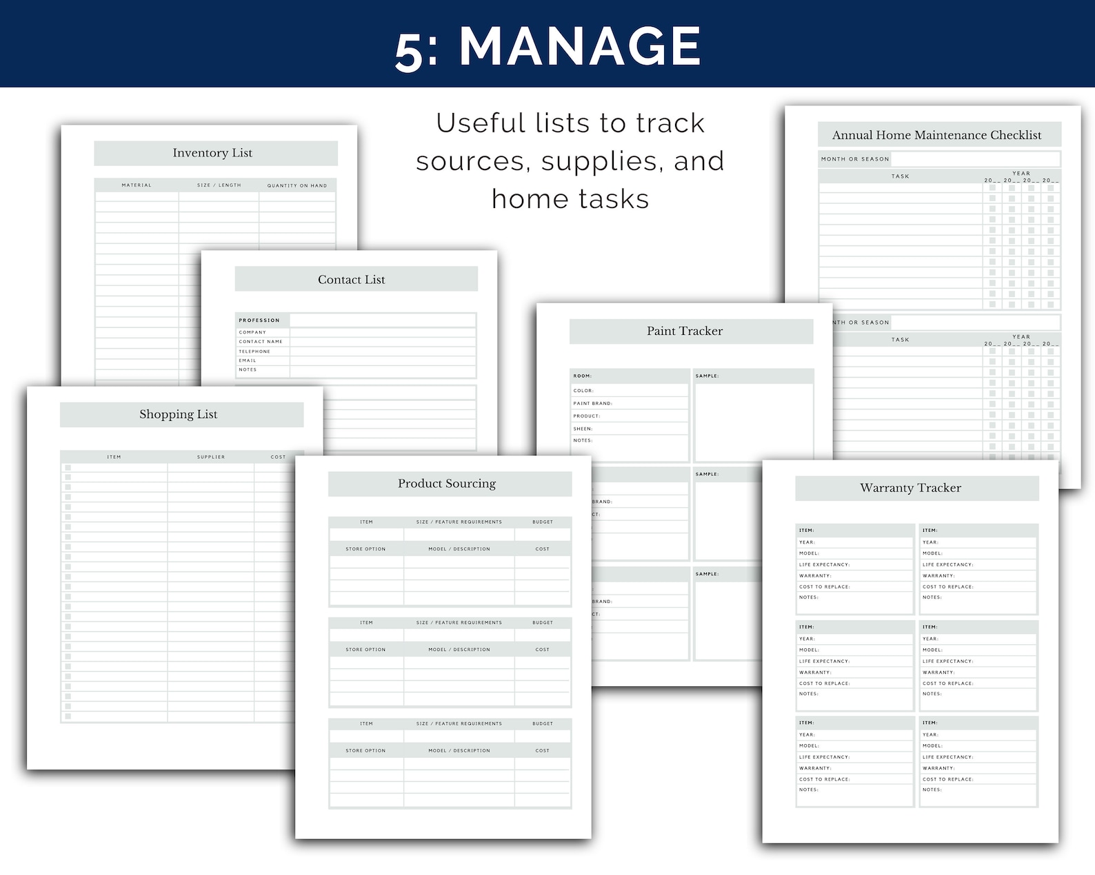 Home Renovation Planner Printable: DIY Project Workbook (PDF) - Etsy