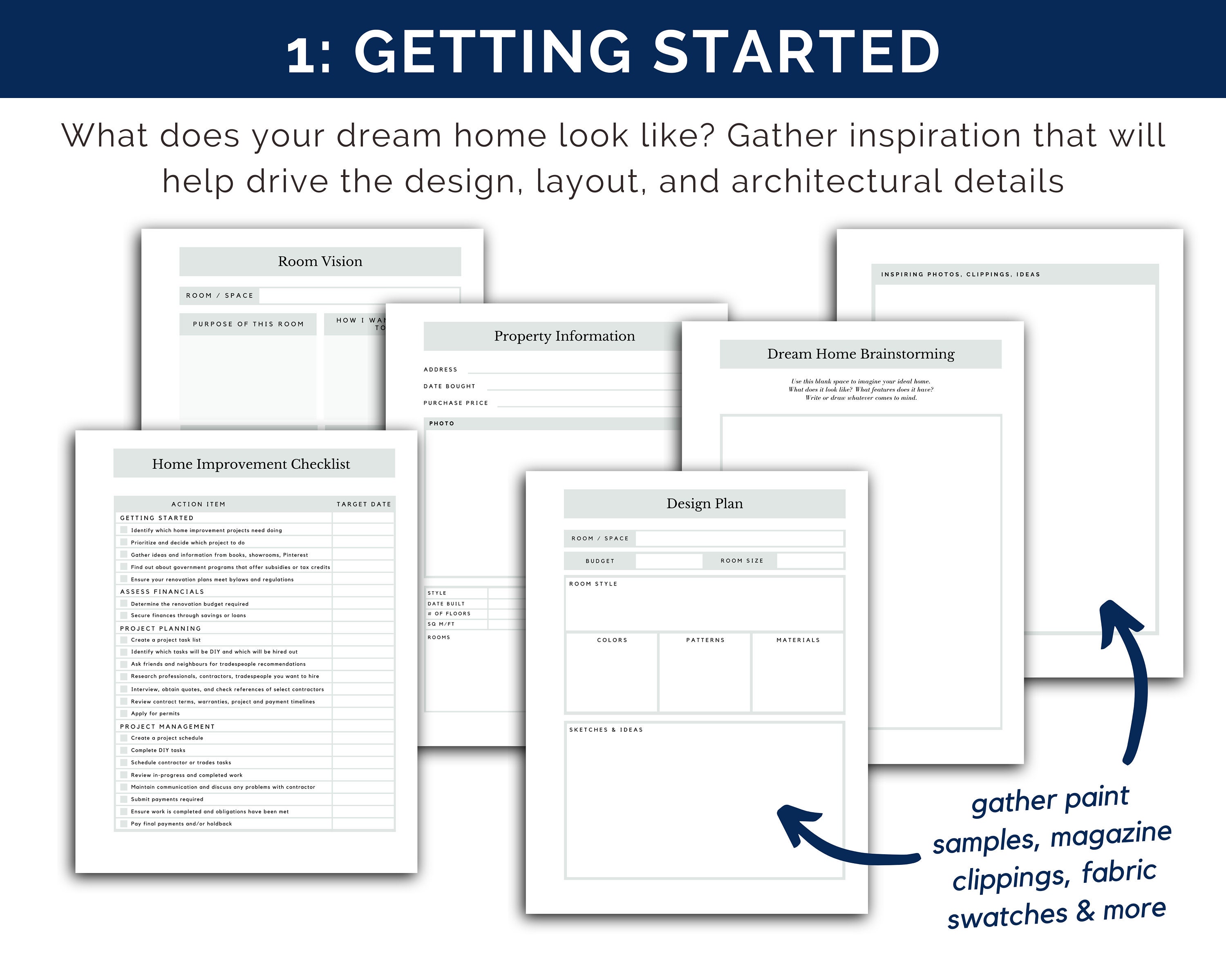 Home Renovation Planner Printable: DIY Project Workbook (PDF) - Etsy