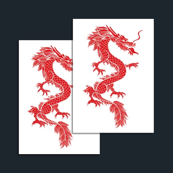Red Chinese Dragon Tattoo