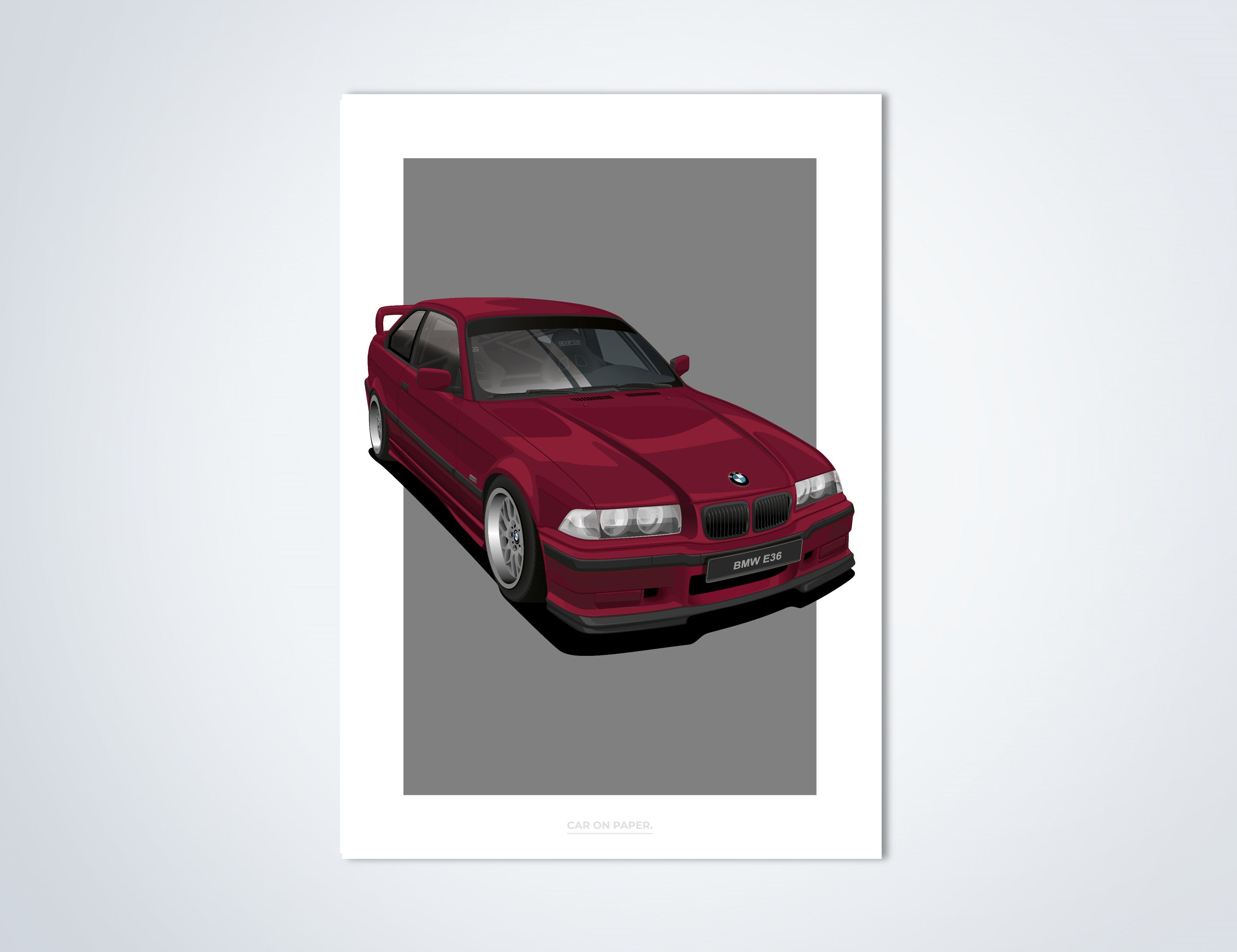 BMW E36 BMW E36 Poster BMW E36 Wall Art E36 Poster 50 X 70 Cm 18 X 24 ...