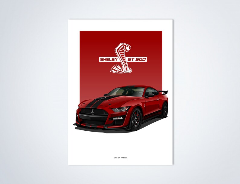 Ford Mustang Shelby GT500 Poster - Wall Art Cars - Ford Poster - Ford ...