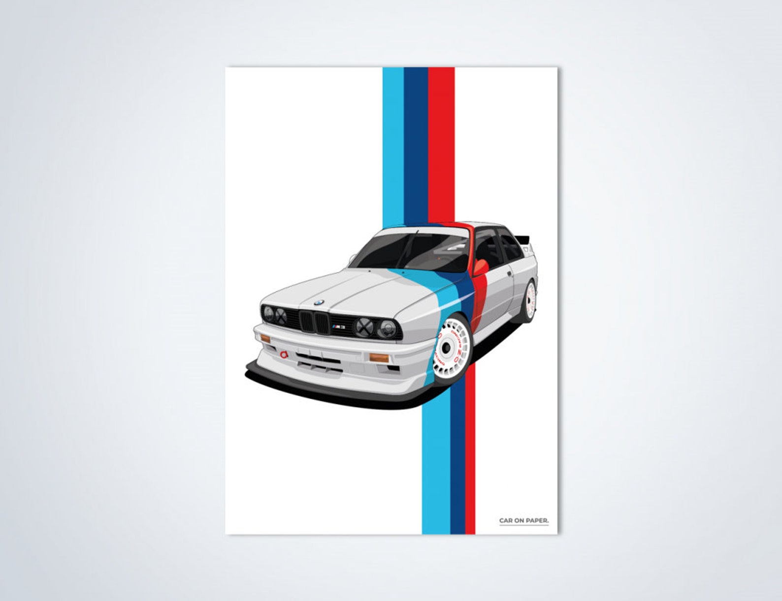 BMW E30 Wall Art, Original Wall Art Poster Decor, BMW M3 E30 on Poster ...