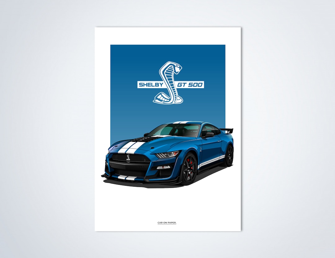 Ford Mustang Shelby GT500 Poster - Wall Art Cars - Ford Poster - Ford ...