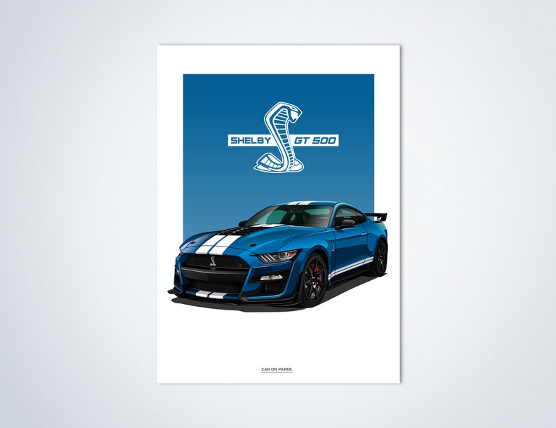 Ford Mustang Shelby GT500 Poster - Wall Art Cars - Ford Poster - Ford ...
