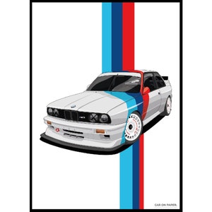 BMW E30 Wall Art Original Wall Art Poster Decor BMW M3 E30 - Etsy