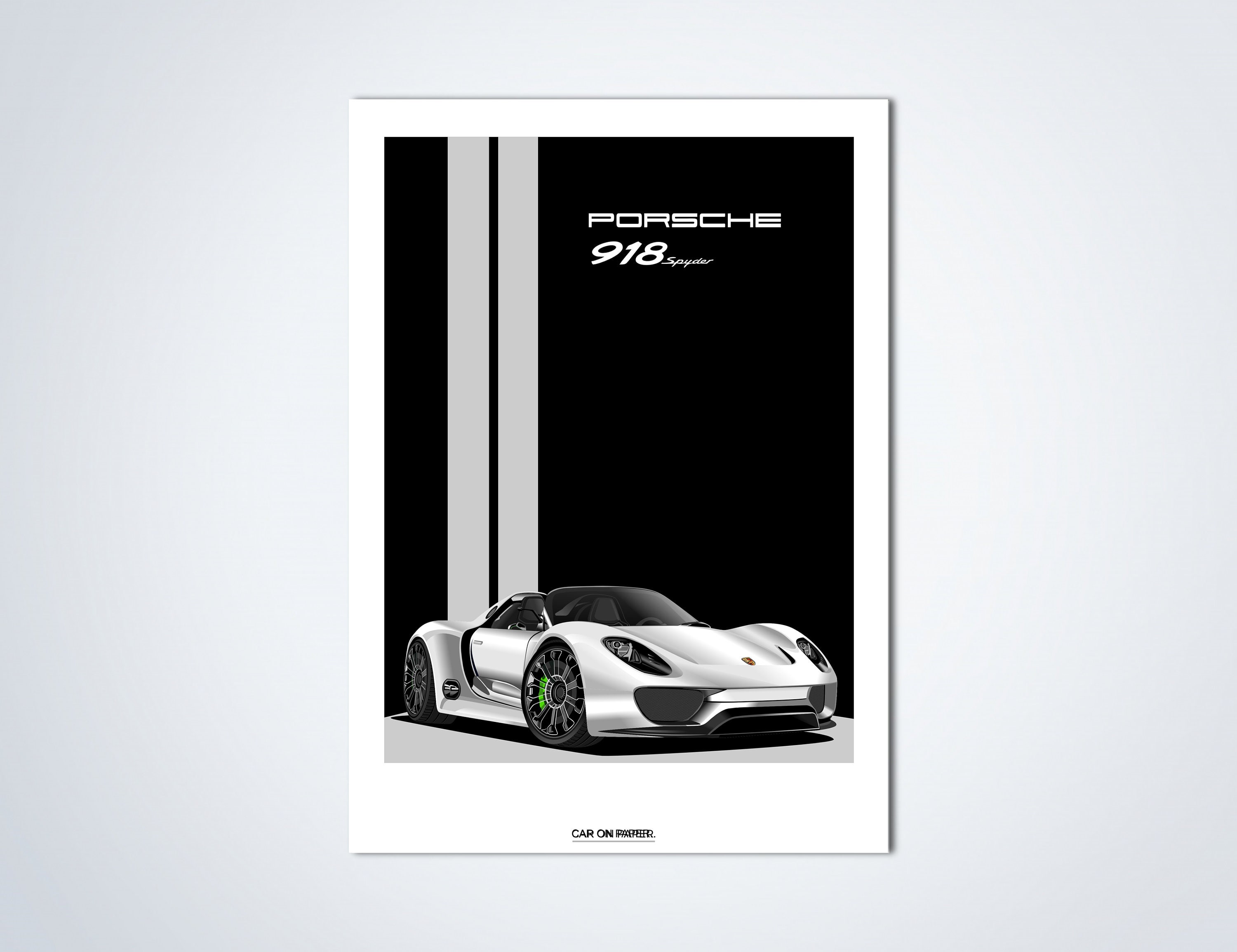 Porsche 918 Spyder Poster Porsche Wall Art Print Kids Room Decoration ...