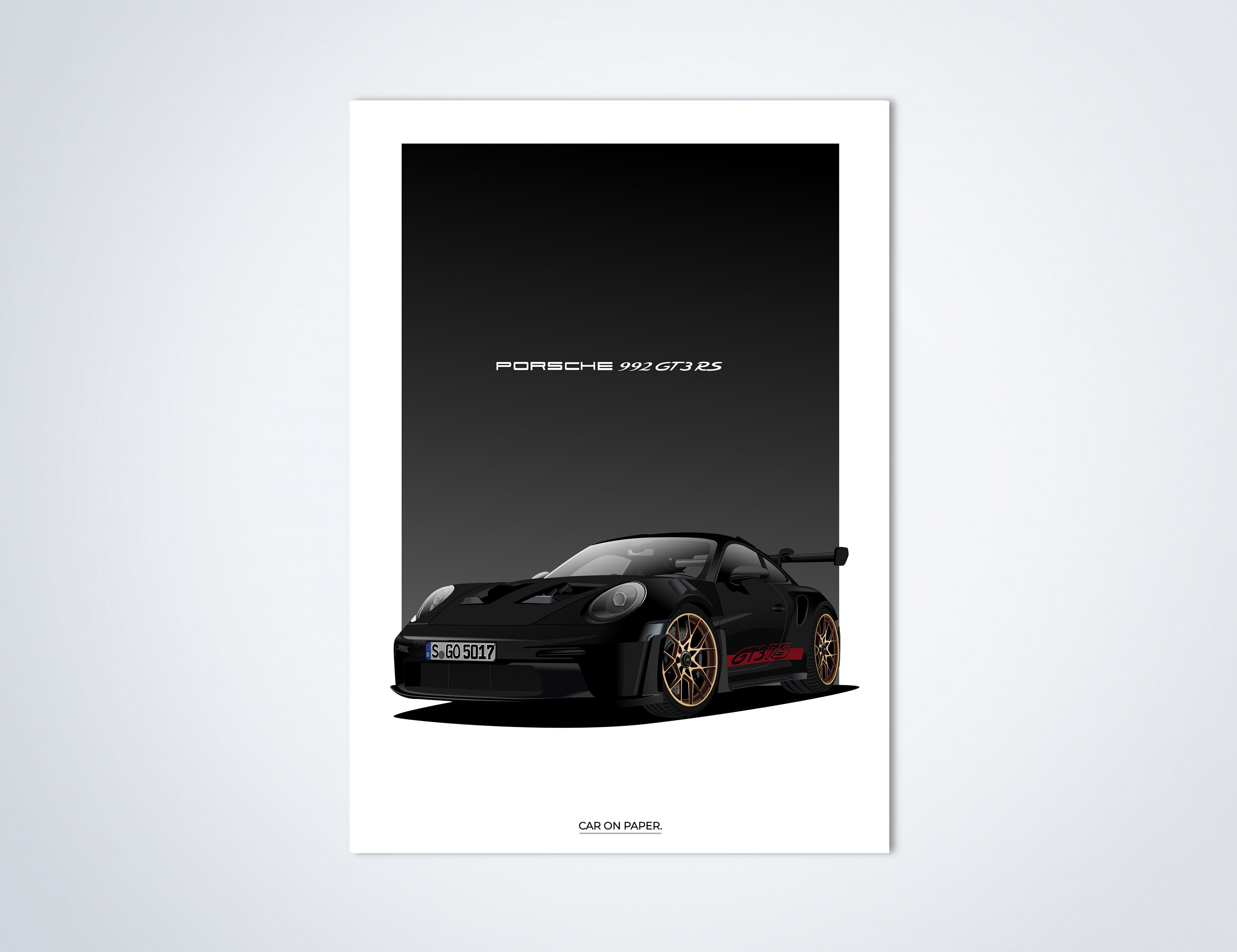 Porsche 911 GT3 RS, Porsche Picture, Porsche GT3 Art, 50 X 70 Cm (18" X ...