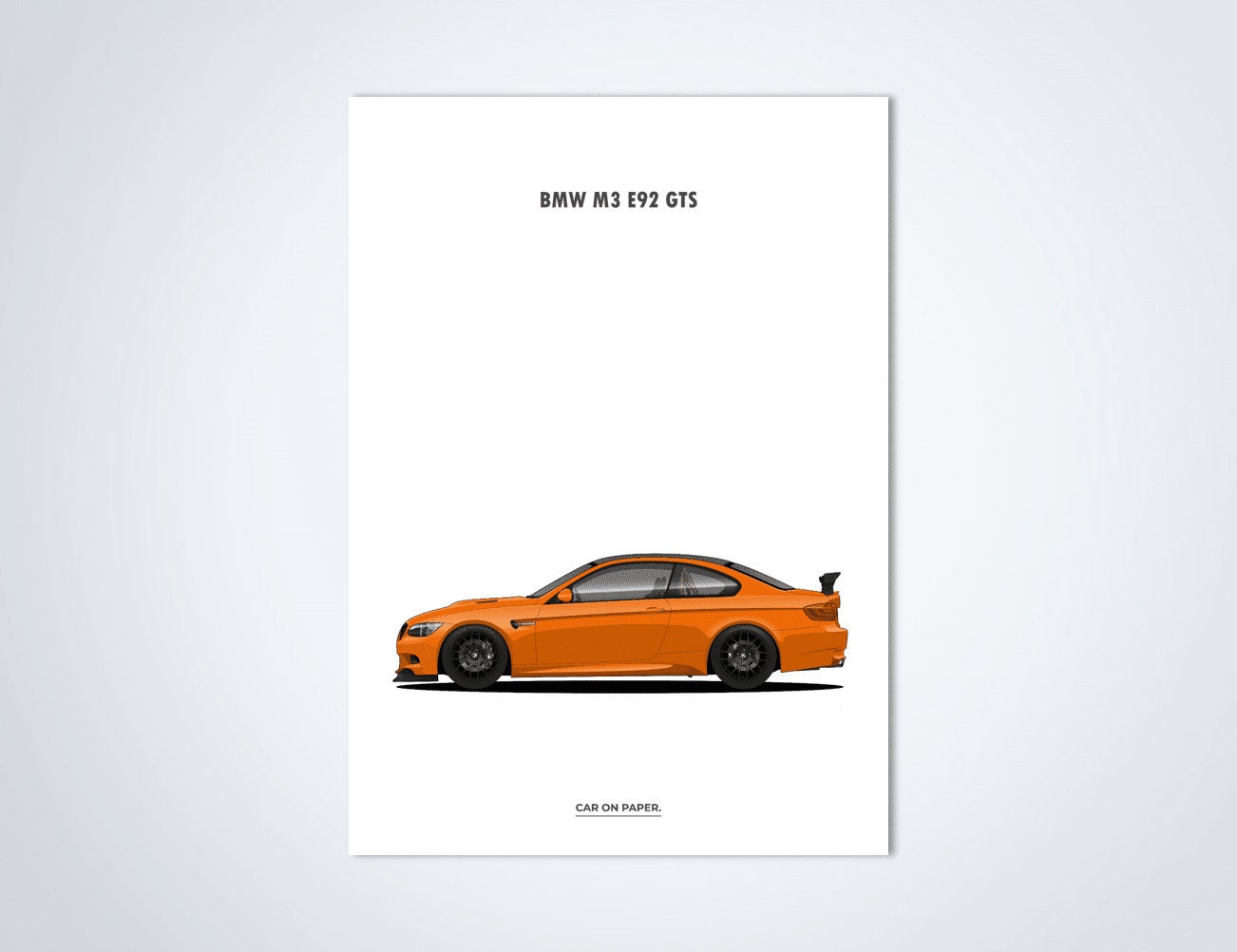 BMW E92 M3 GTS Car Poster Wall Art Illustration for Kids Room BMW Art ...
